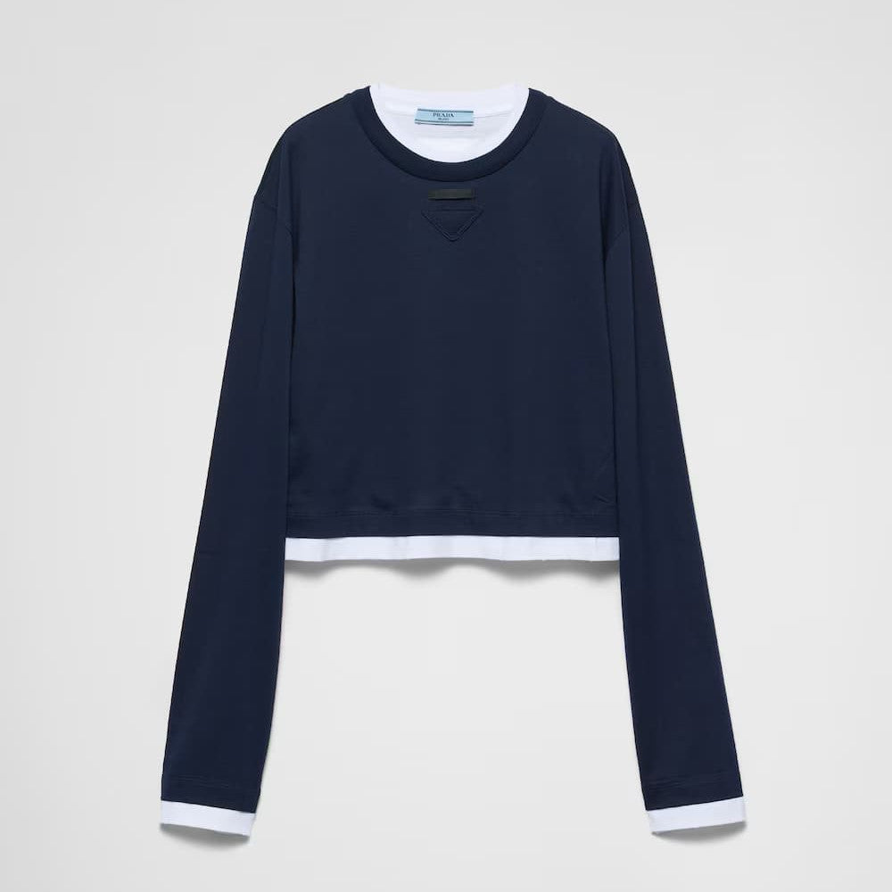 PRADA Long-sleeved jersey T-shirt 34668_15ZG_F0124_S_OOO – BORDER-GARA