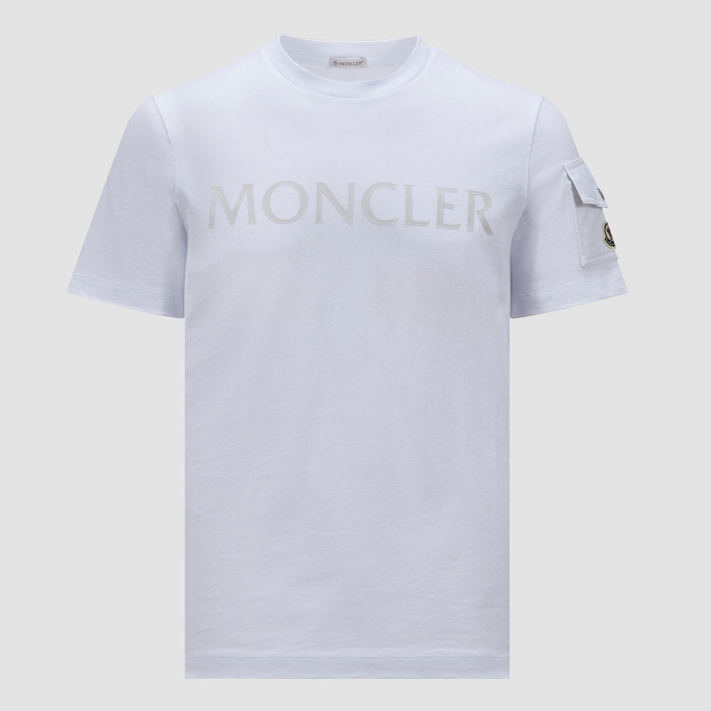 MONCLER DOUBLE LOGO COTTON T-SHIRT J20918C000548390T001 – BORDER-GARA