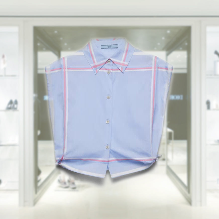 PRADA Checked cropped cotton shirt P433HR_15GD_F0076_S_OOO – BORDER-GARA