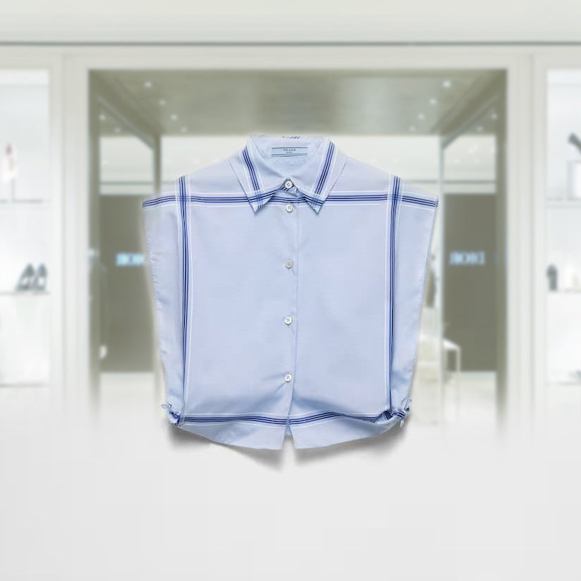 PRADA Checked cropped cotton shirt P433HR_15E9_F0012_S_OOO – BORDER-GARA