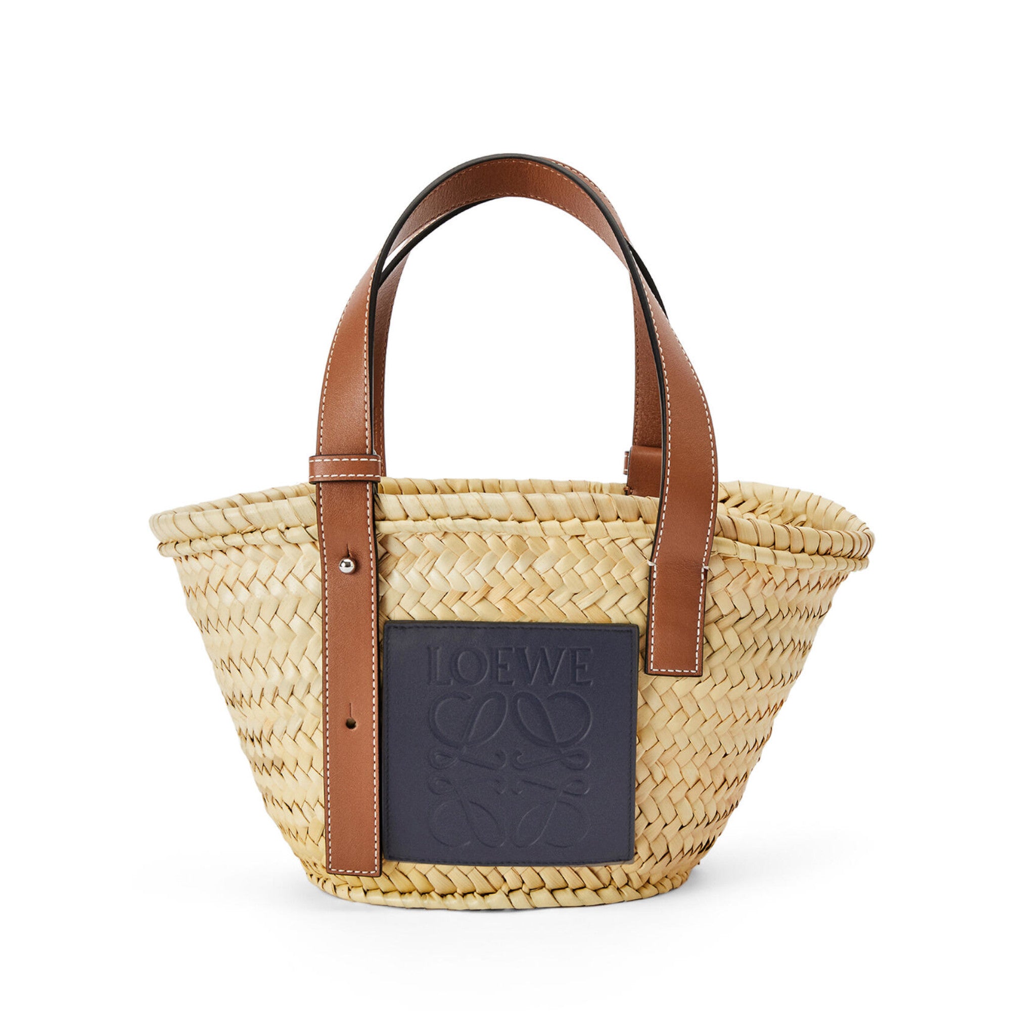 LOEWE Small basket bag in palm leaf and calfskin 327.02NS93 – BORDER-GARA