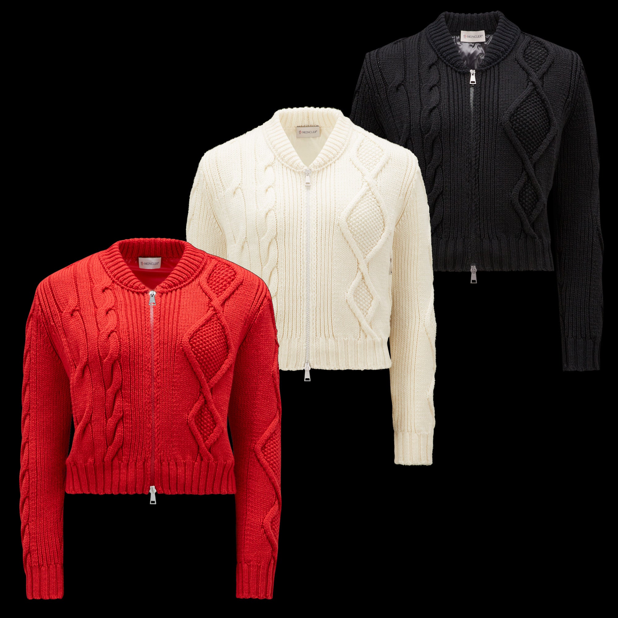 MONCLER Padded Wool Zip-Up Cardigan I20939B00029M1172455 – BORDER-GARA