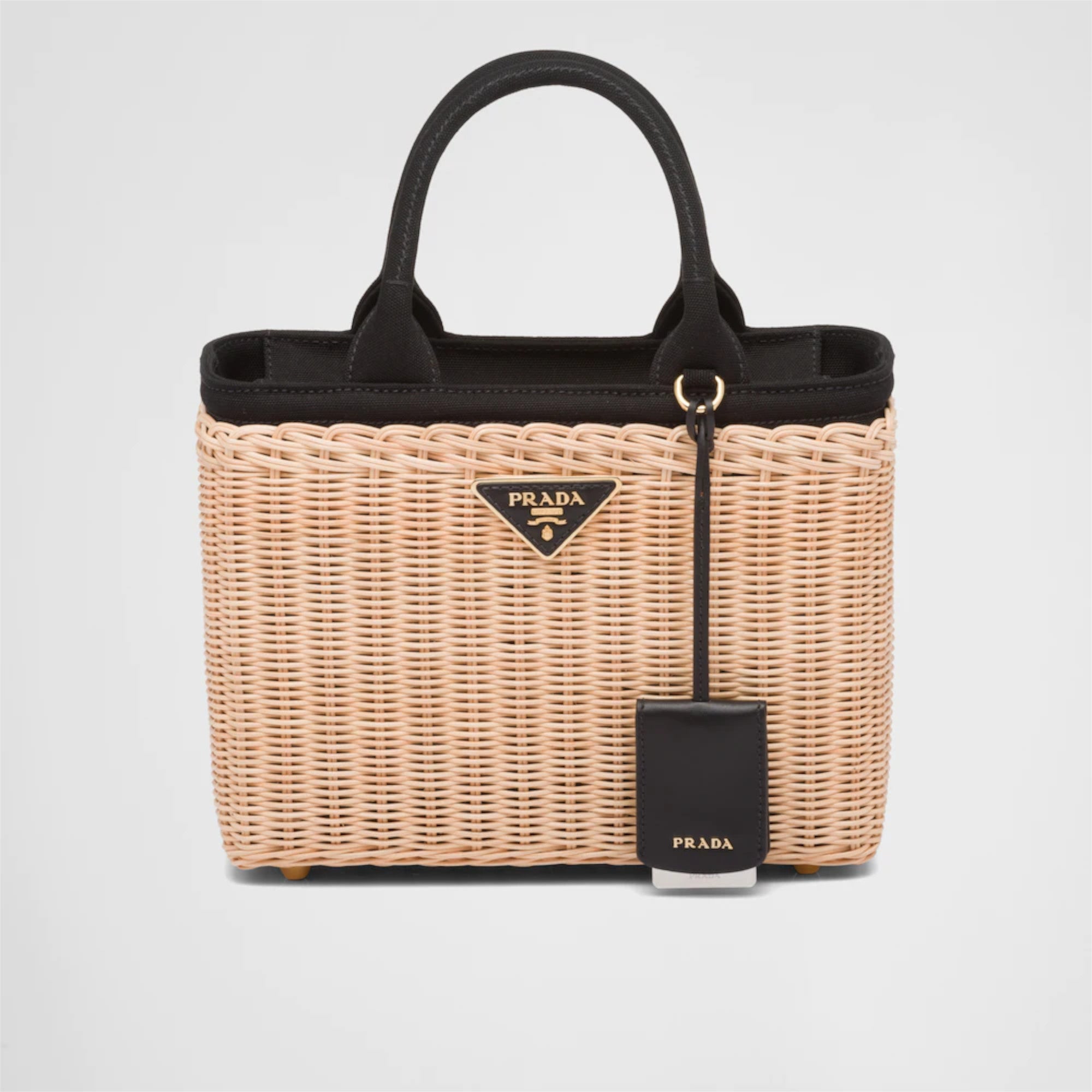 PRADA Wicker and canvas tote bag 1BG835_2E28_F0I55_V_3OY – BORDER-GARA