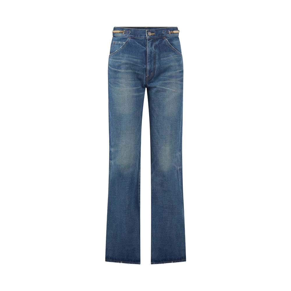 CELINE Flared Jeans In Dark Union Wash Twill CELN9X97BLU75Z1100 ...