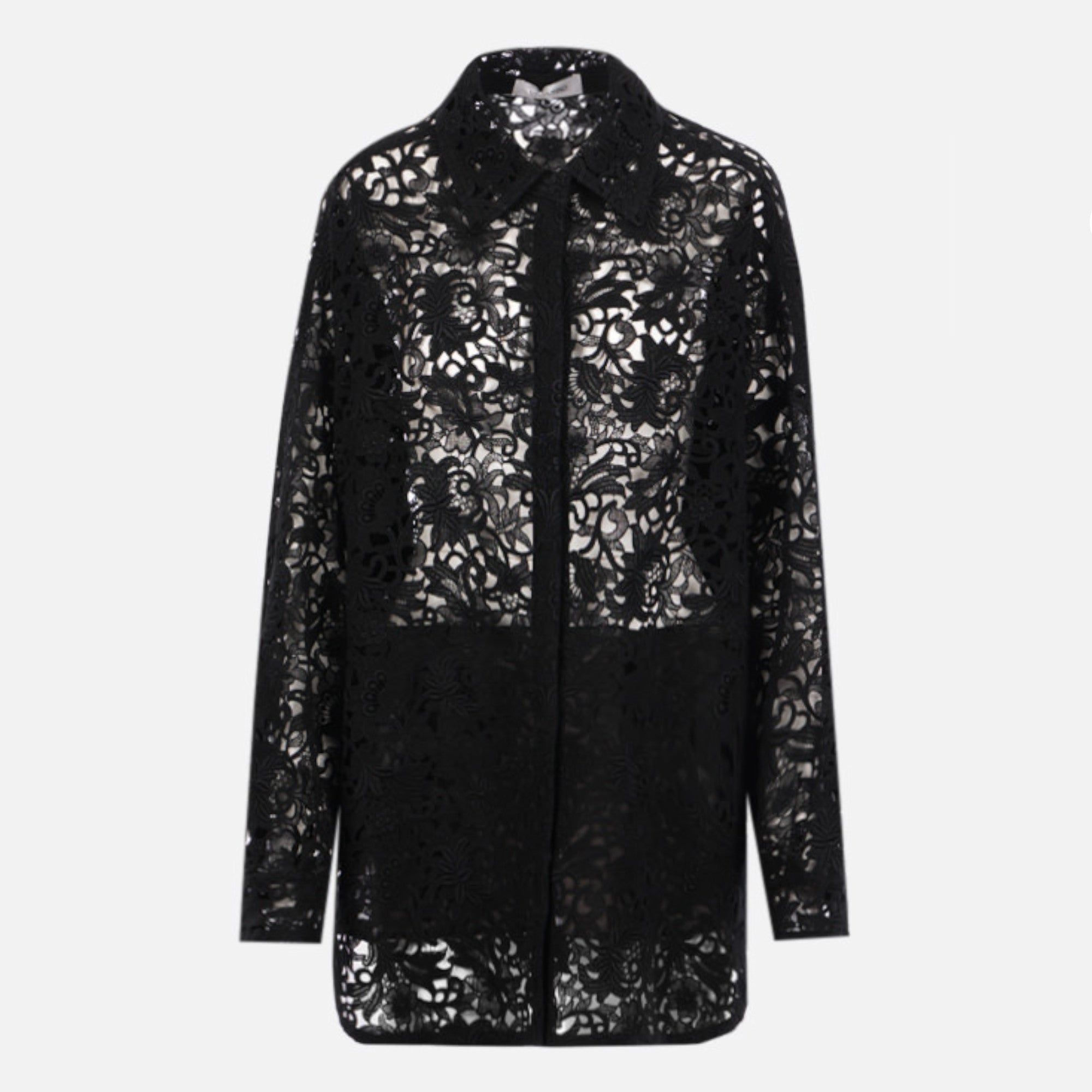 VALENTINO FLORAL LACE OVERSIZE OVERSHIRT VB0CI0K53QG0NO – BORDER-GARA